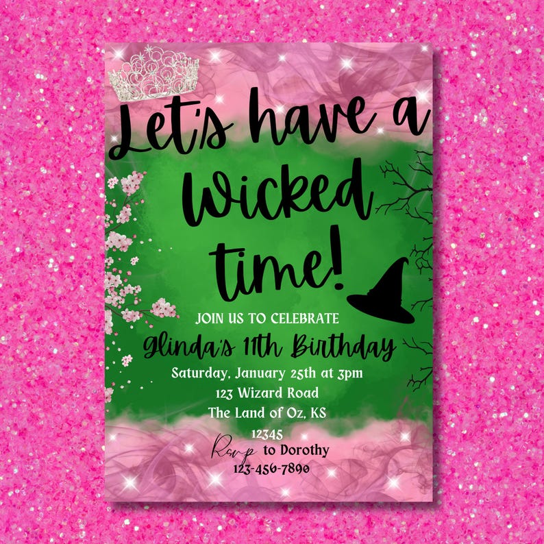 Wicked Birthday Invite, Wicked Invitation, Wicked Invite, Wicked Party ...
