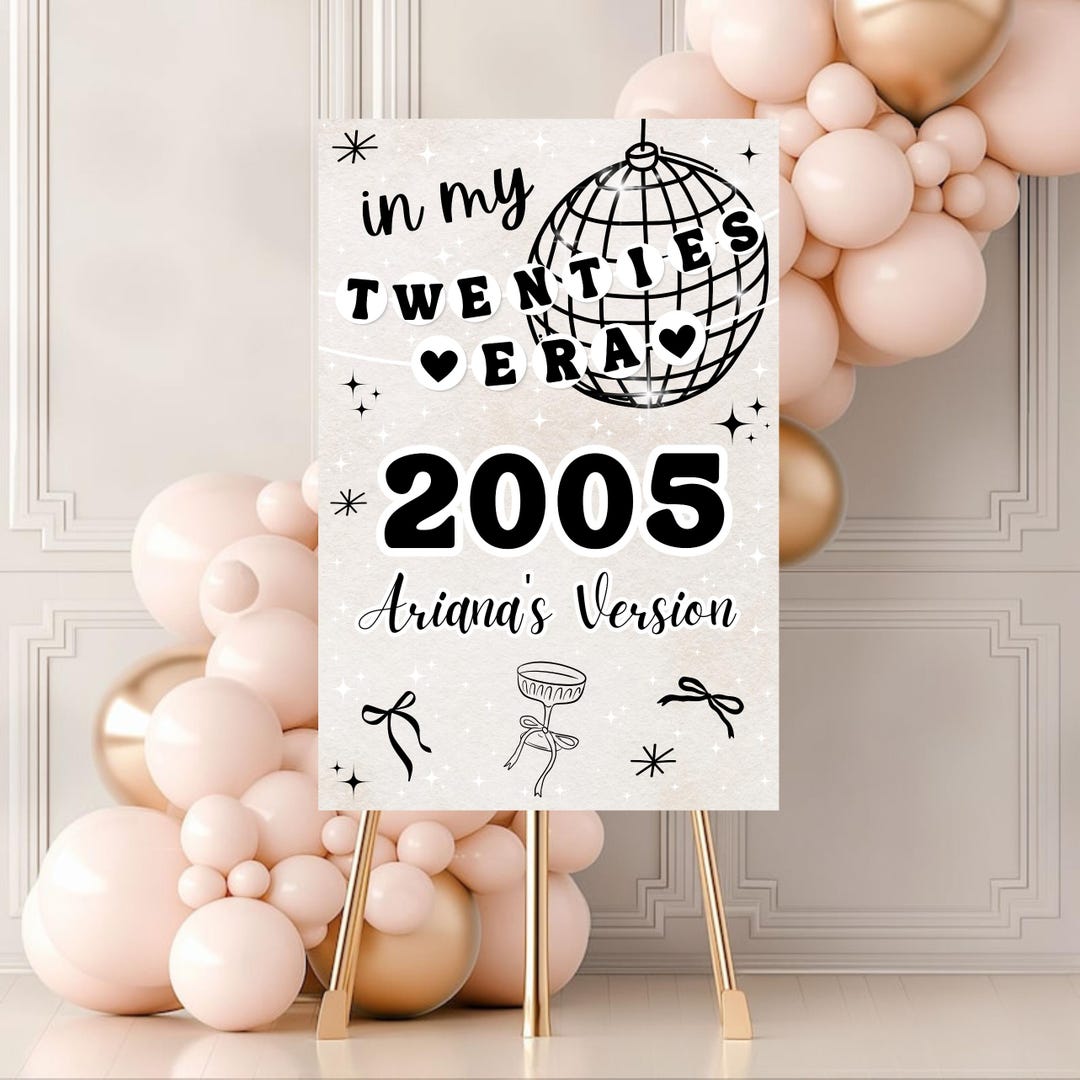20th Birthday Welcome Sign, in My Twenties Era, 20th Welcome Sign, 20th ...