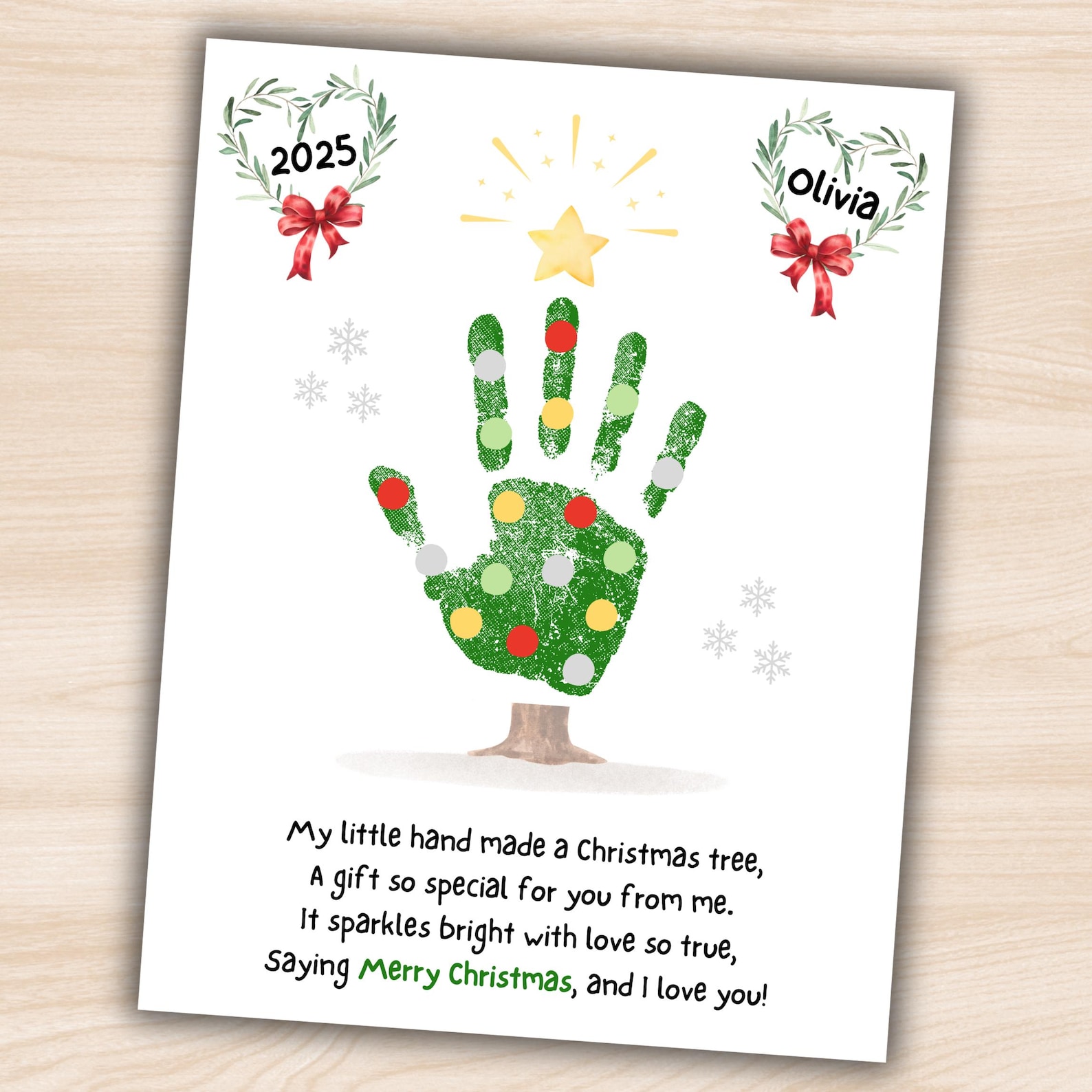 Christmas Handprint Craft, Christmas Tree Handprint Art Christmas ...