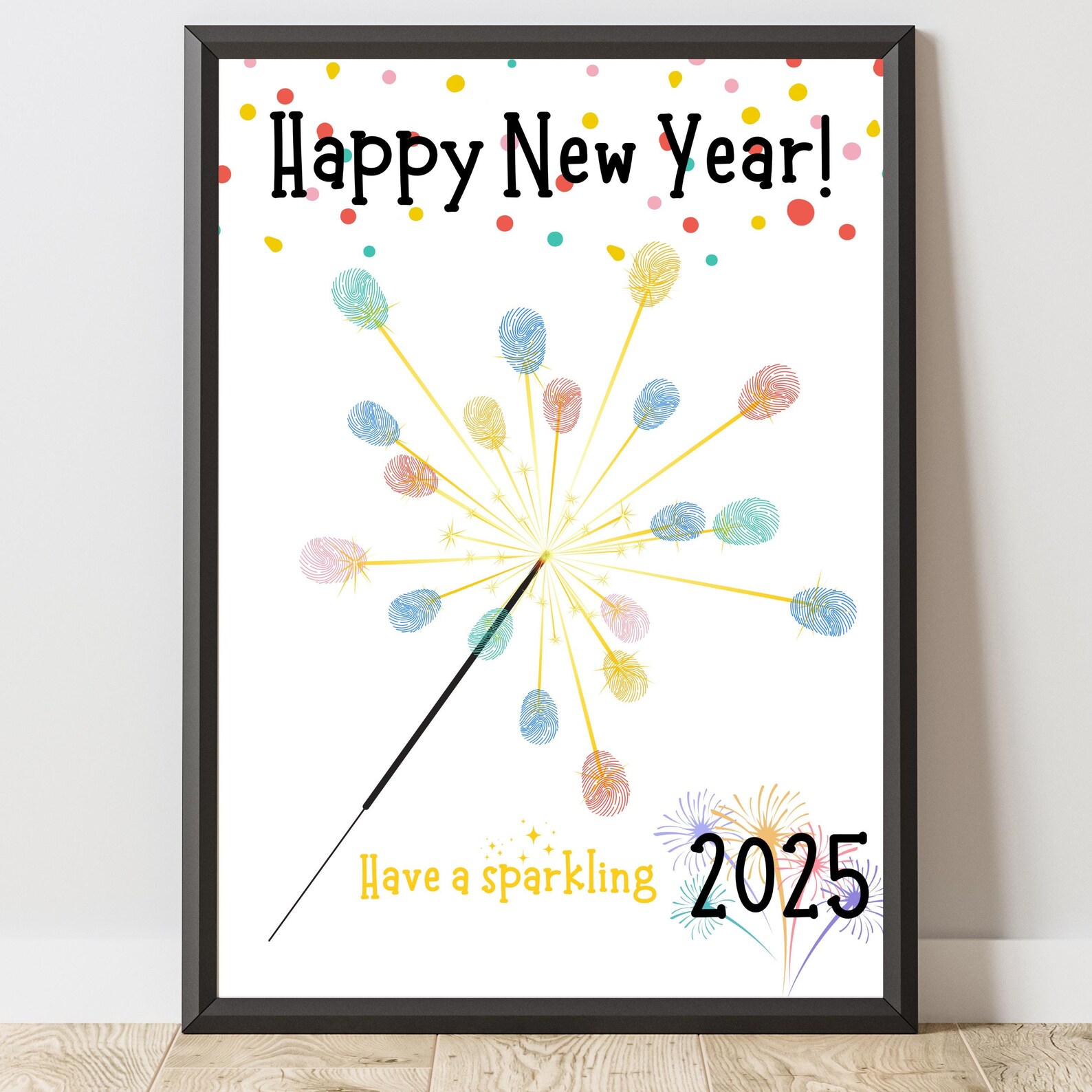 New Years Handprint Art, New Year's Eve Kids Printable Craft, New Years ...