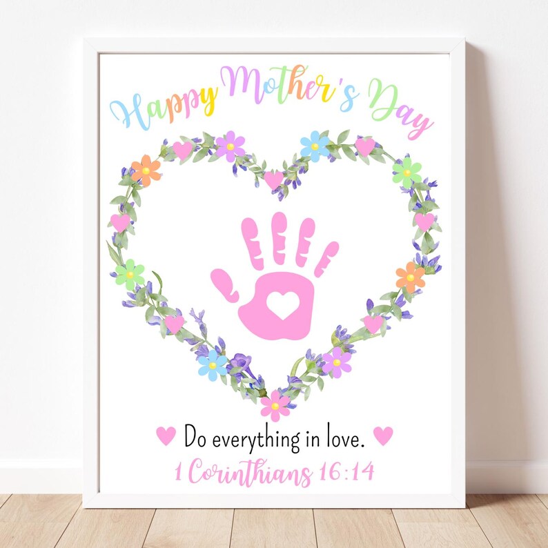 Mothers Day Handprint Art Craft, Mother's Day Craft, Mom Handprint ...