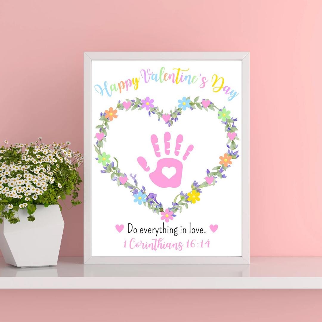 Valentine's Day Handprint Art Valentines Crafts Kids Sunday School ...