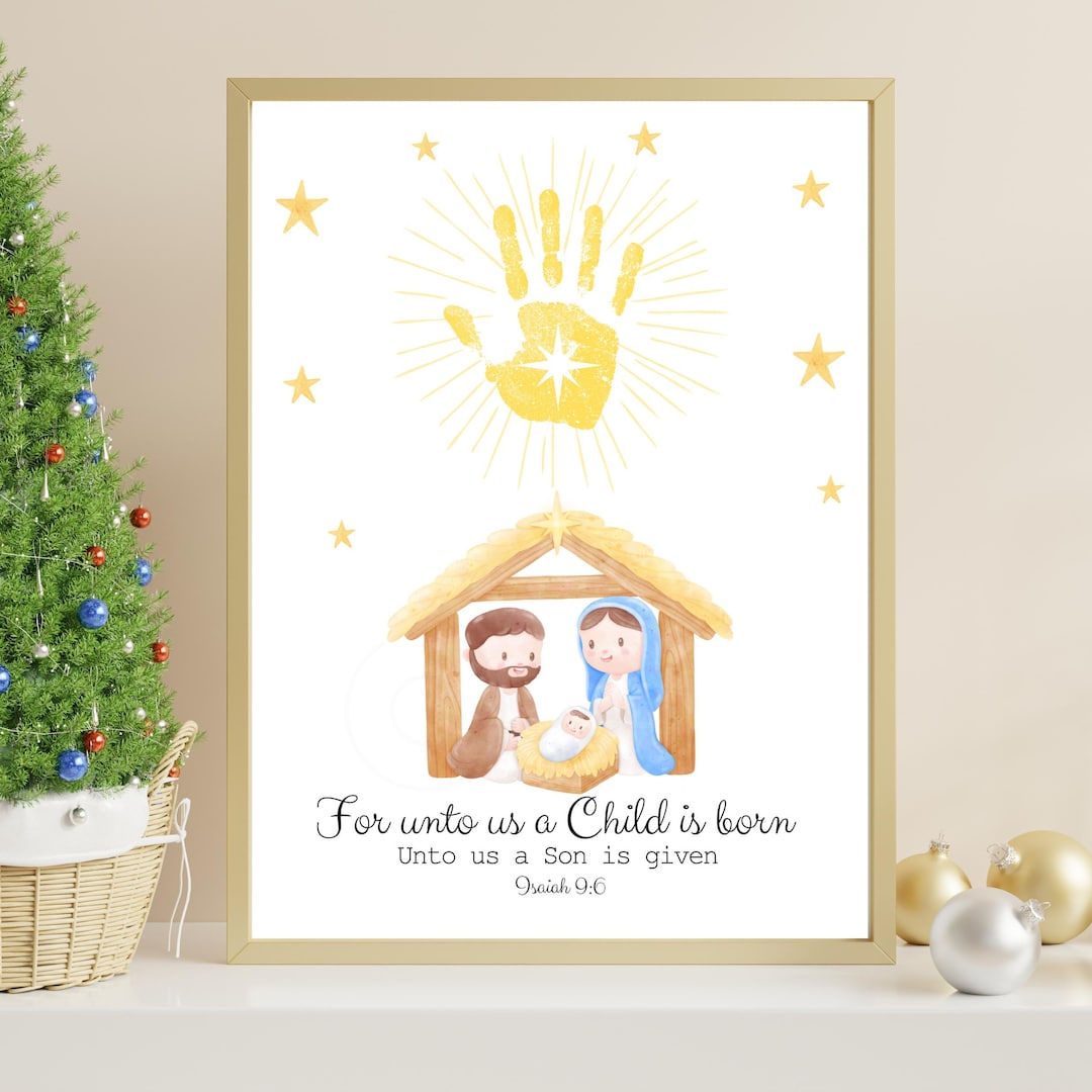 Nativity Christmas Handprint Art, Christian Christmas Craft, Christmas ...
