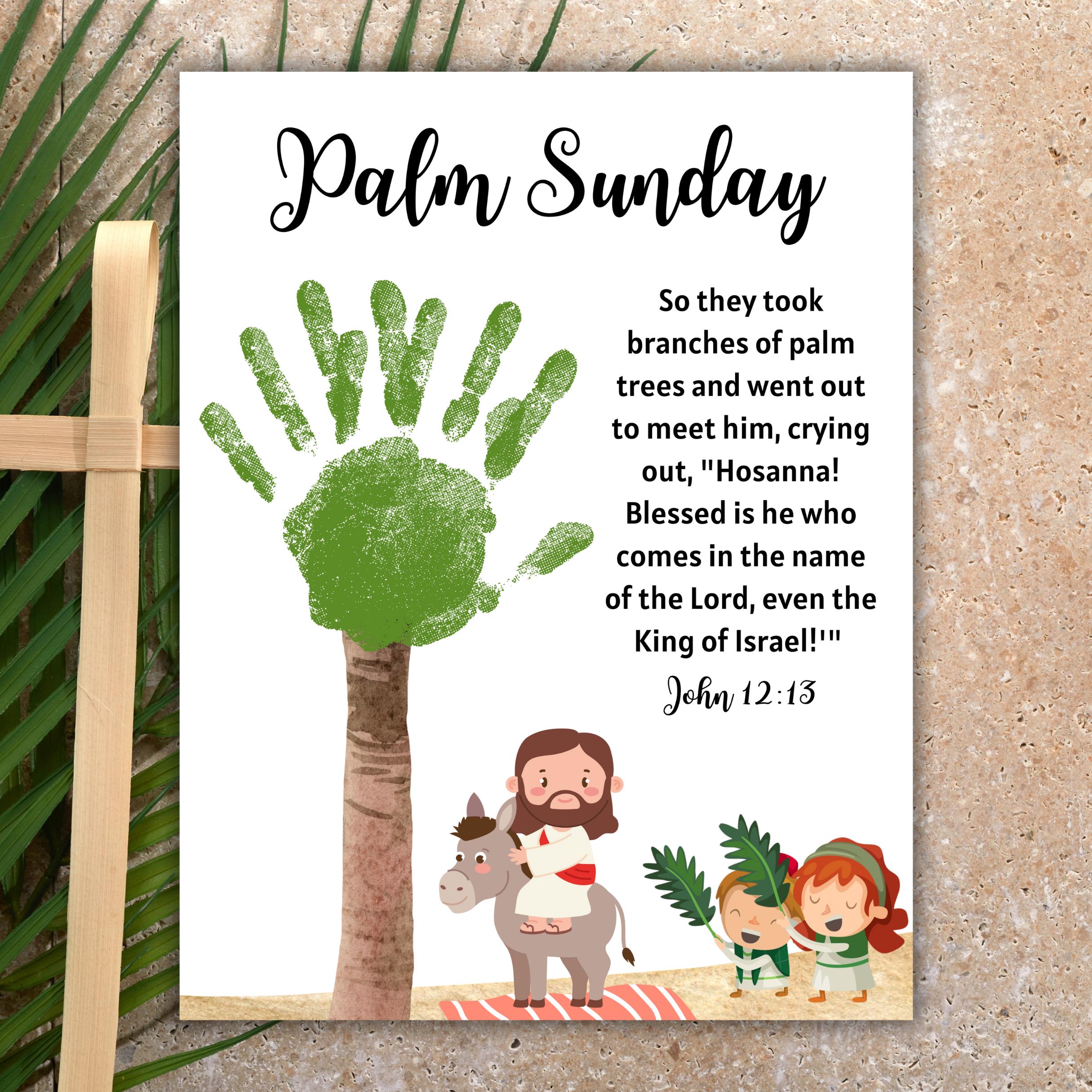 Palm Sunday Handprint Craft, Easter Handprint Art, Holy Week Crafts ...