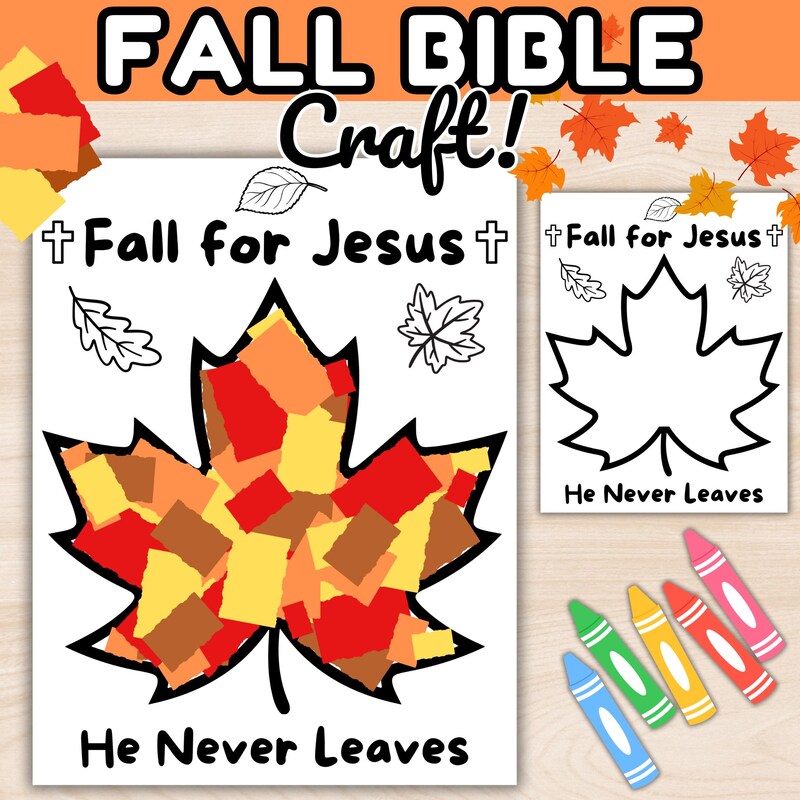 Fall for Jesus He Never Leaves Printable - Etsy
