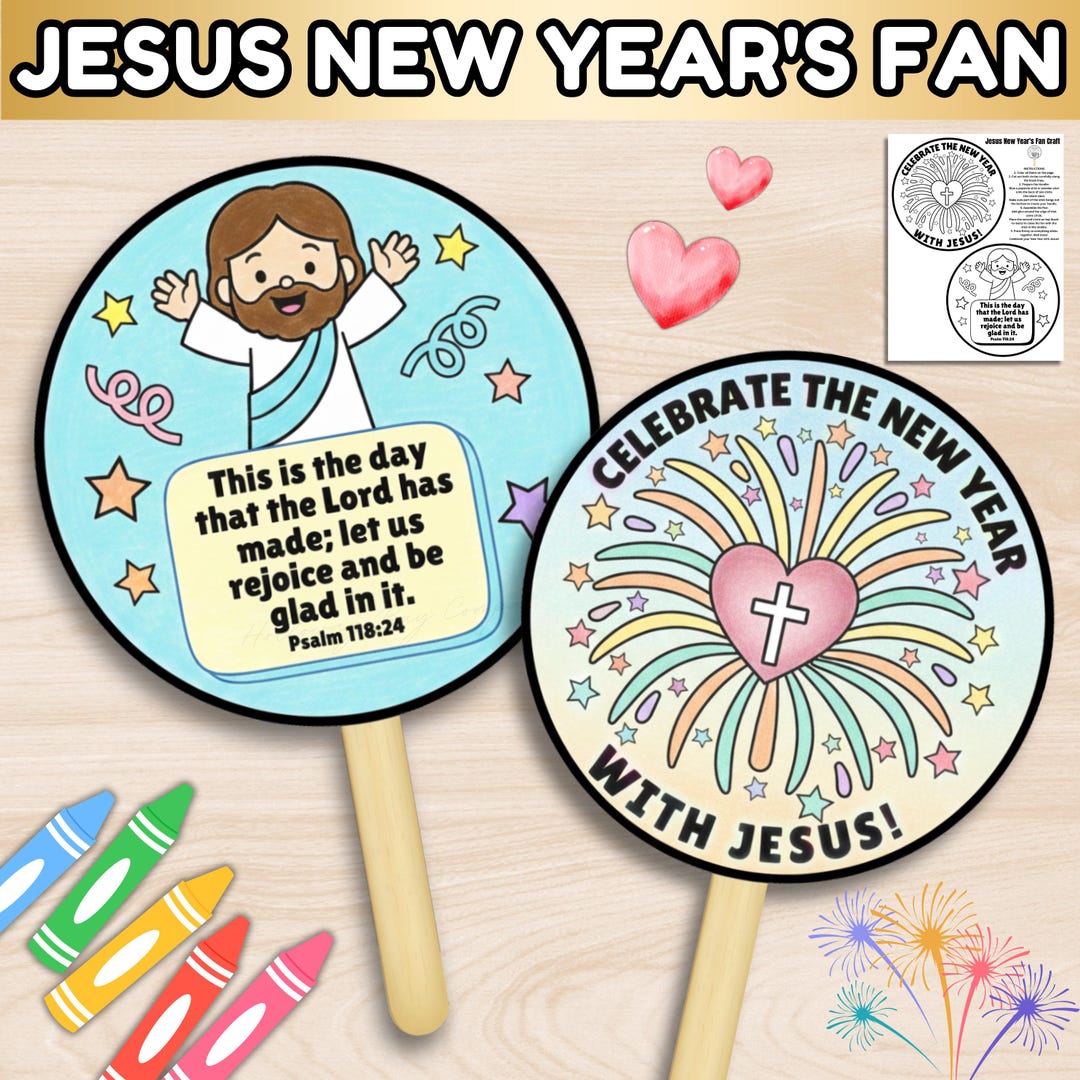 Jesus New Years Craft, Sunday School Lesson New Year's 2026 Activity ...