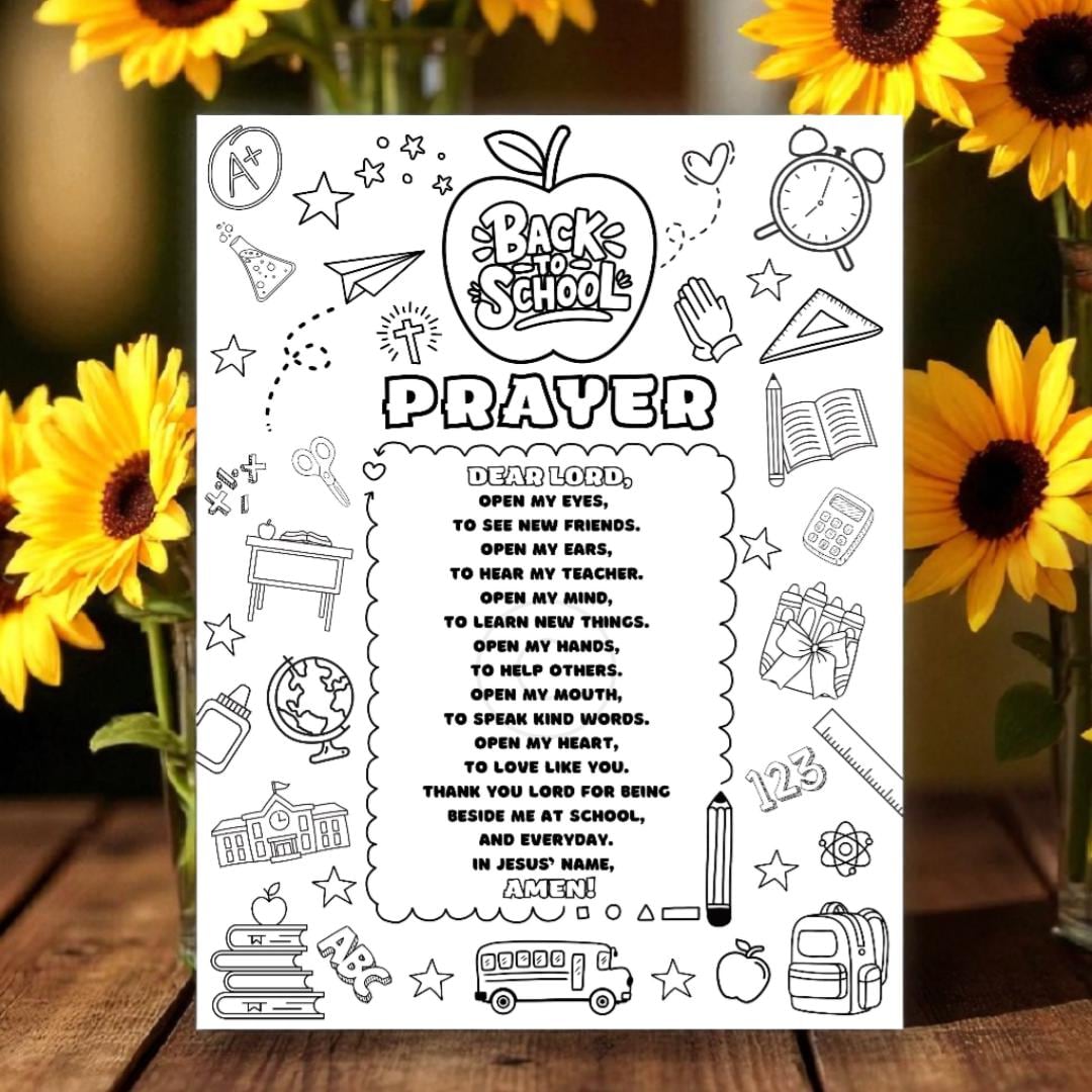 Back to School Prayer Bible Craft for Kids, Christian Activity ...