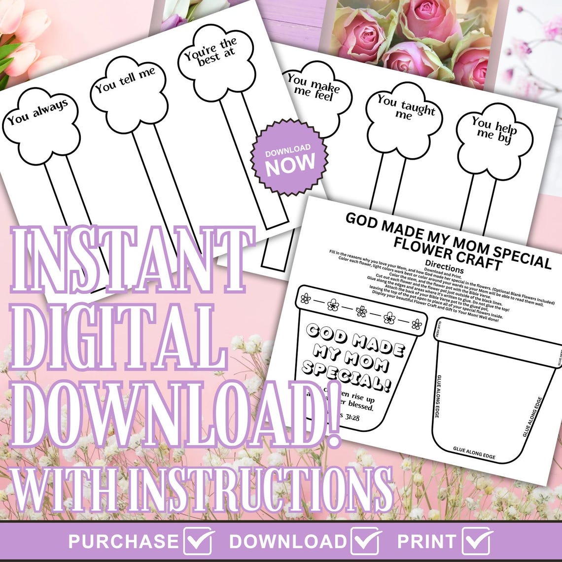 God Made My Mom Special Mother's Day Craft, Mothers Day Crafts Sunday ...