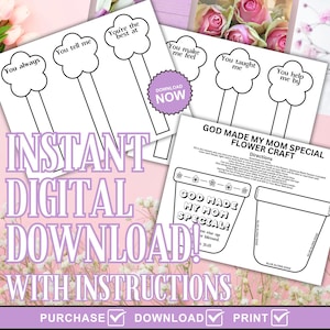 God Made My Mom Special Mother's Day Craft, Mothers Day Crafts Sunday ...