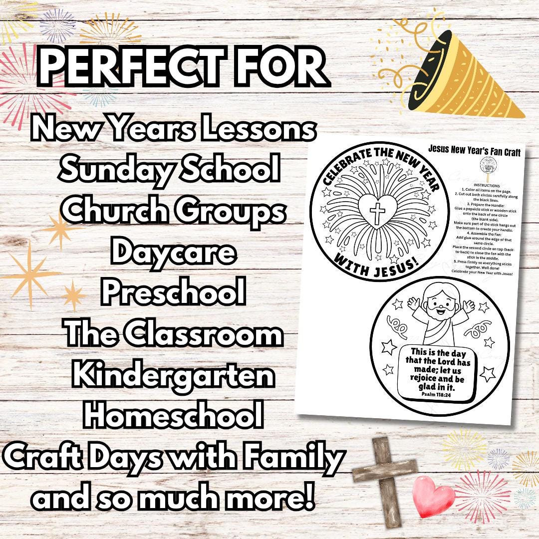 Jesus New Years Craft, Sunday School Lesson New Year's 2026 Activity ...
