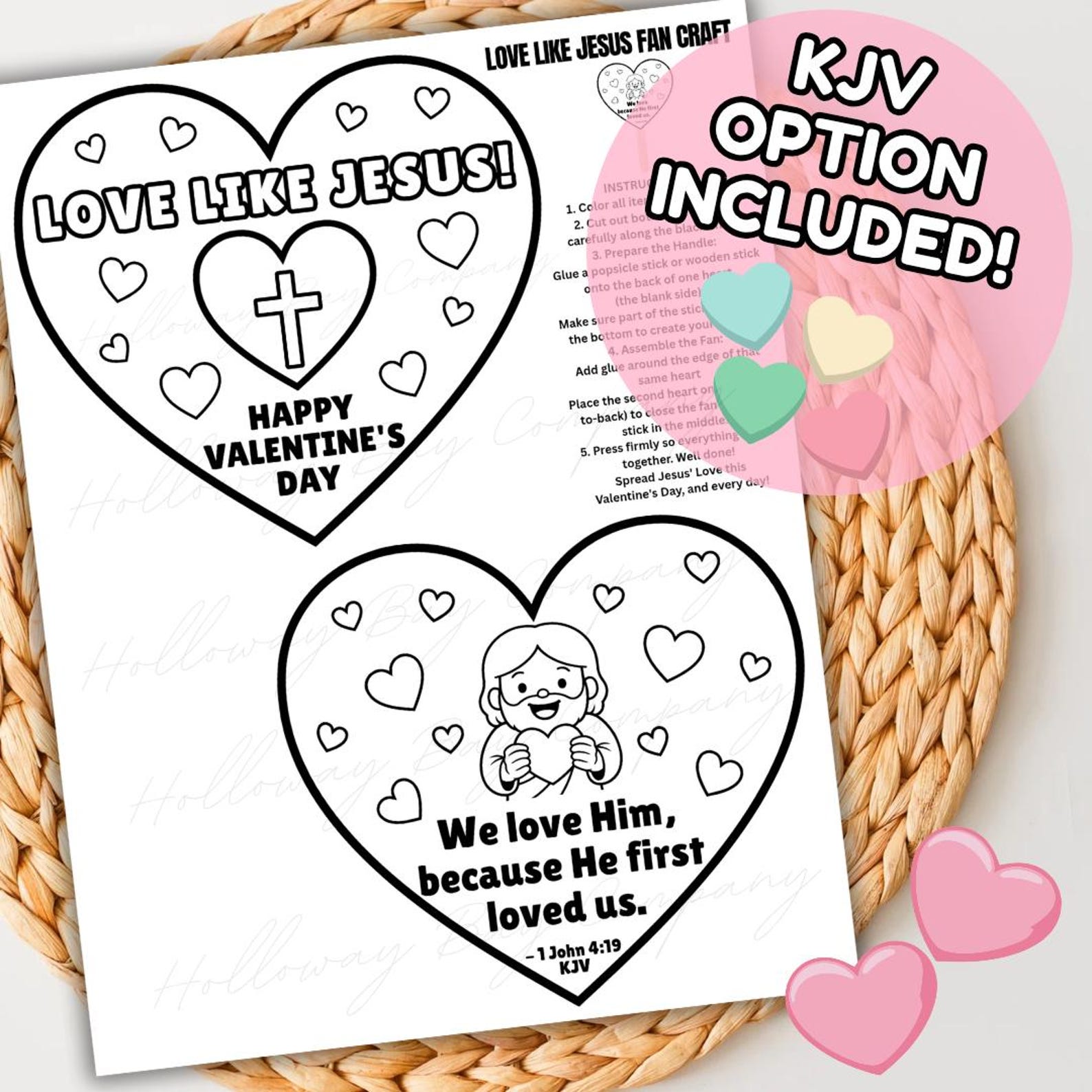 Love Like Jesus Valentines Day Bible Craft, Sunday School Lesson ...