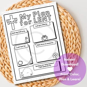 Lent Planner, Lent Crafts, Lent Craft Printable, Lent Crafts for Kids ...