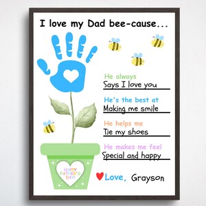 Fathers Day Handprint Art Craft, Dad Handprint Fingerprint Craft ...