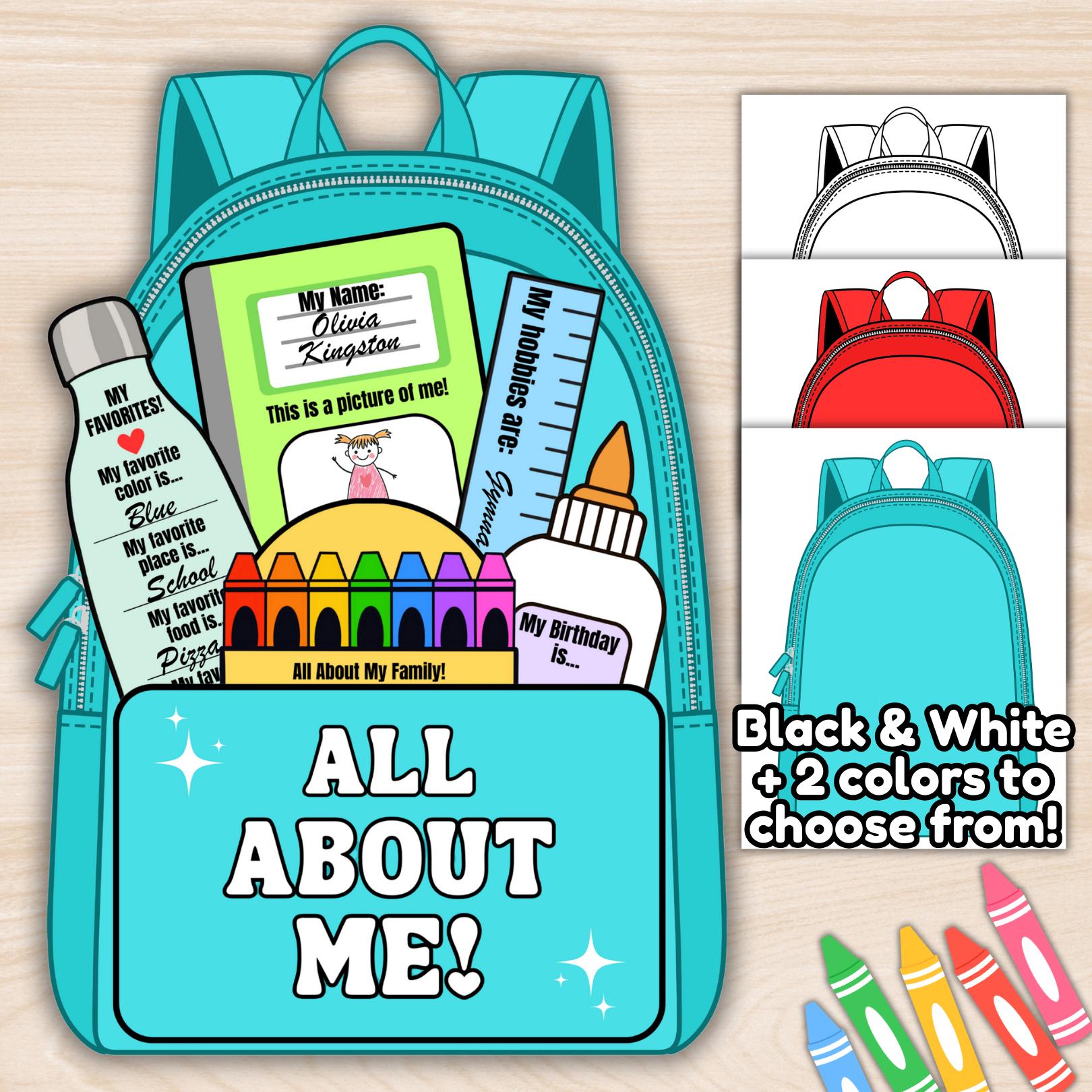 All About Me Printable, First Day of School Craft Activity, Back to ...