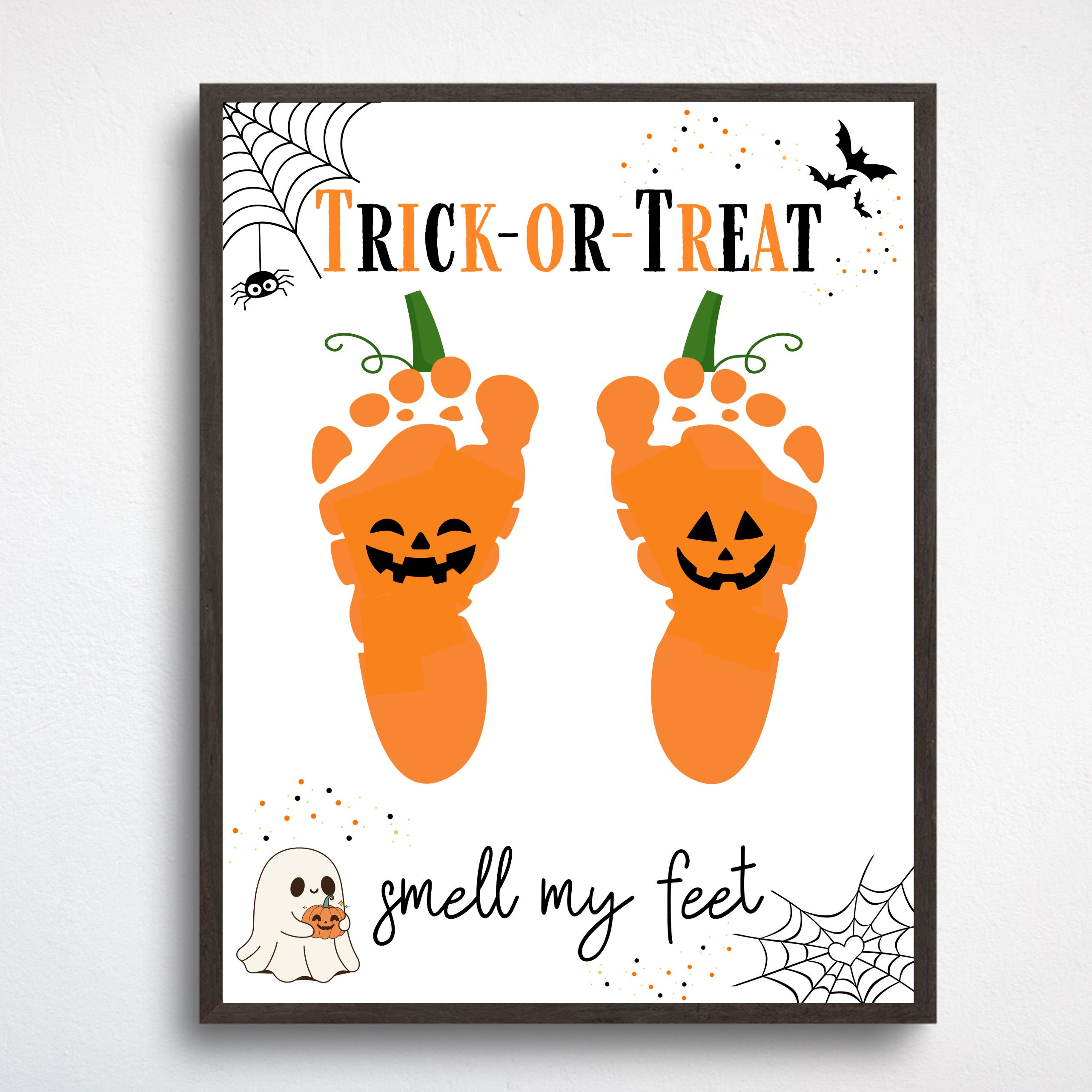 Halloween Crafts, Fall Crafts for Kids, Baby Toddler Footprint Fall ...