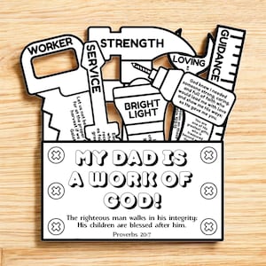 Fathers Day Crafts Sunday School Crafts Gift for Fathers Day Toolbox ...