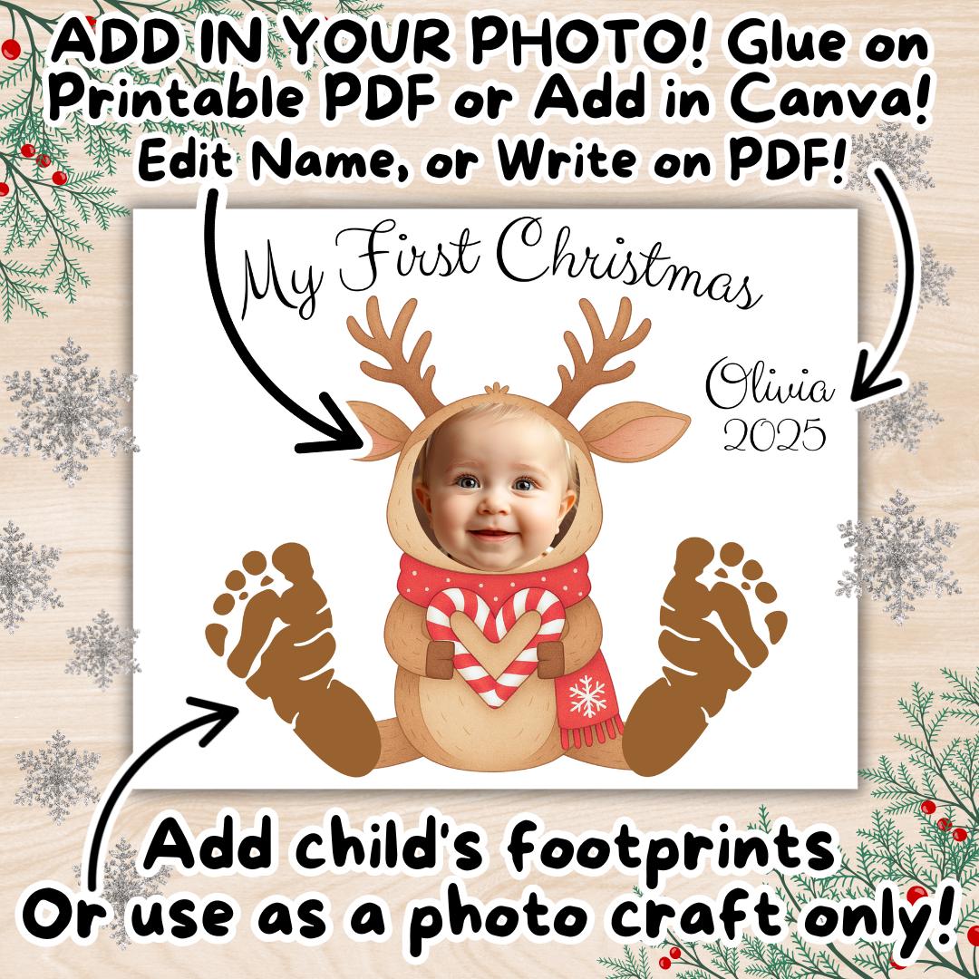 My First Christmas Handprint Footprint Art, Christmas Crafts for Kids ...