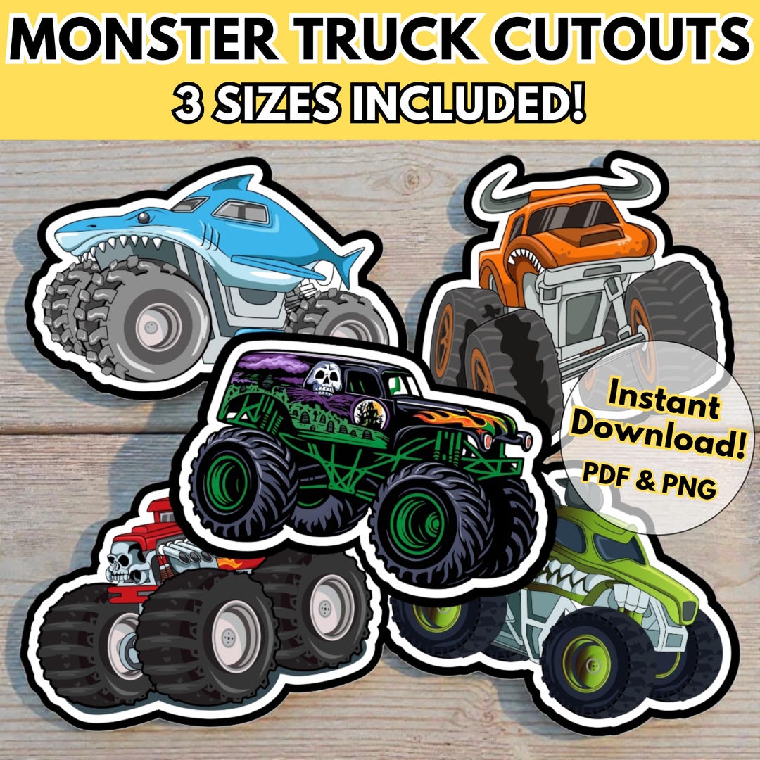 Monster Truck PNG Monster Truck Cutouts, Printable Monster Truck Cut ...