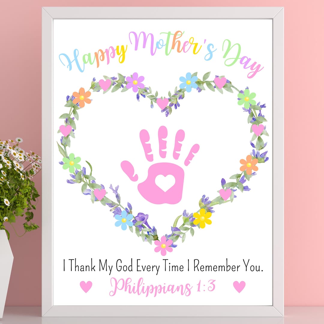 Christian Mothers Day Crafts for Kids, Mothers Day Handprint Art, Kids ...