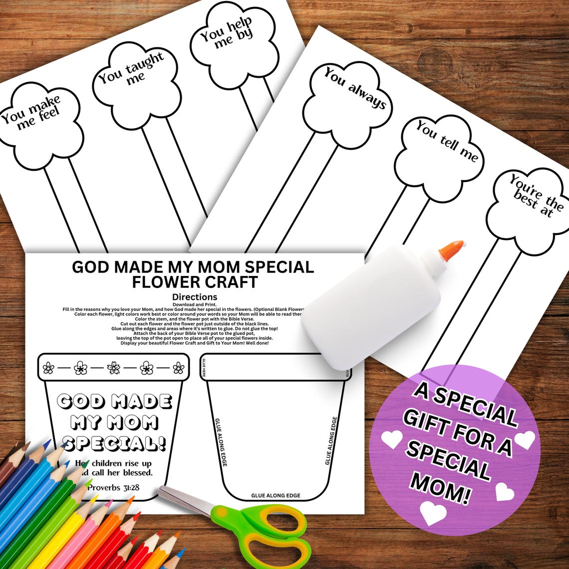 God Made My Mom Special Mother's Day Craft, Mothers Day Crafts Sunday ...