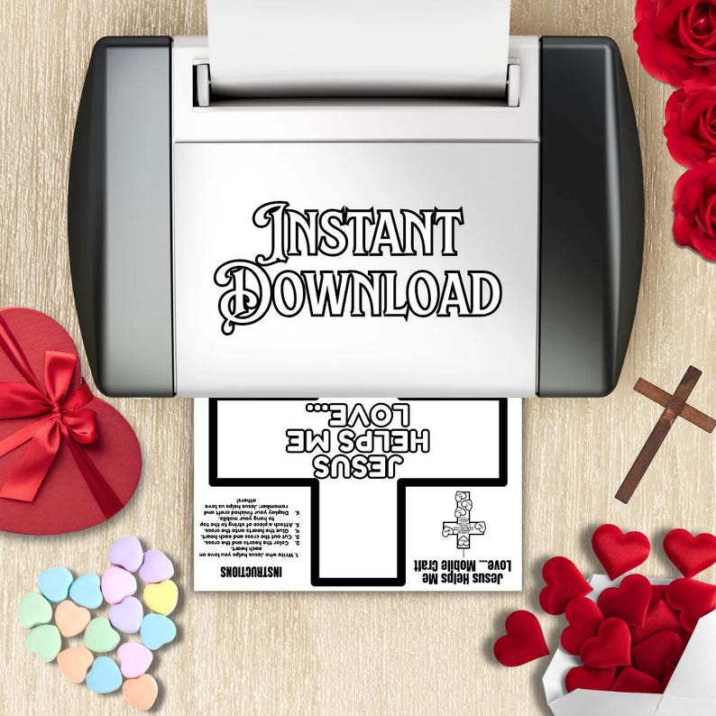 Jesus Helps Me Love Valentines Mobile, Valentine Bible Activity for ...