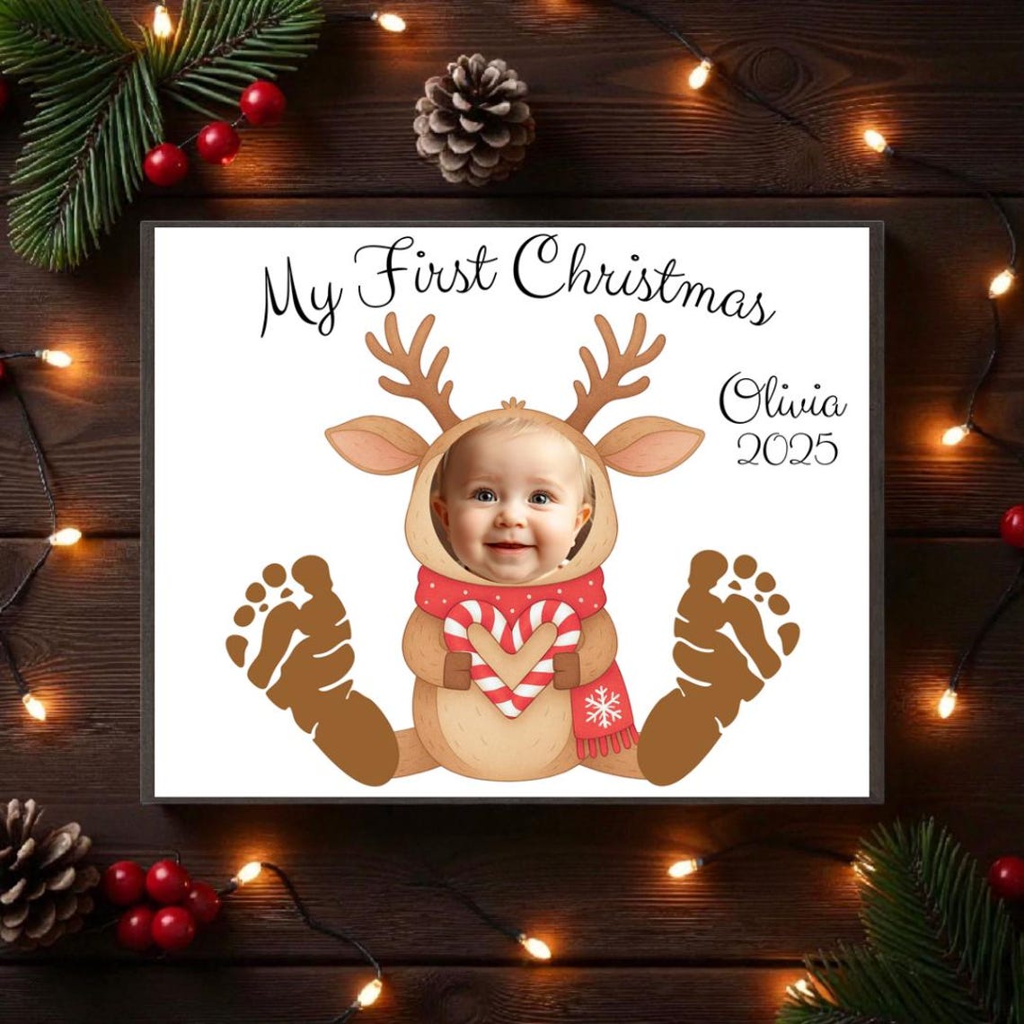 My First Christmas Handprint Footprint Art, Christmas Crafts for Kids ...