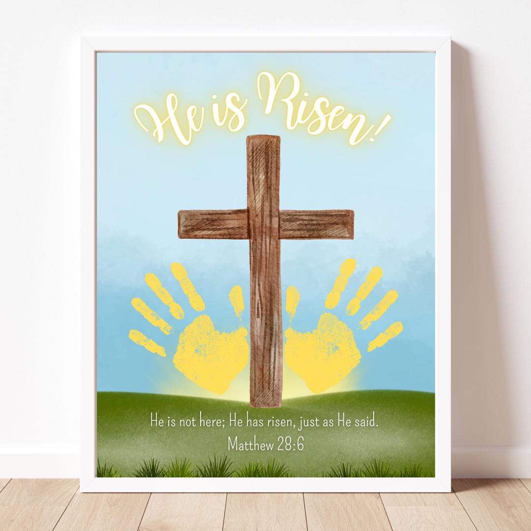 Easter Handprint Art, Easter Printable, Christian Easter Crafts, Easter ...