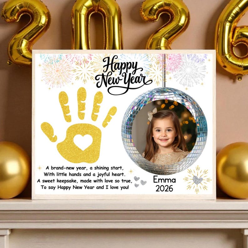 New Years Handprint Craft, 2026 Handprint Art Poem, Kindergarten ...