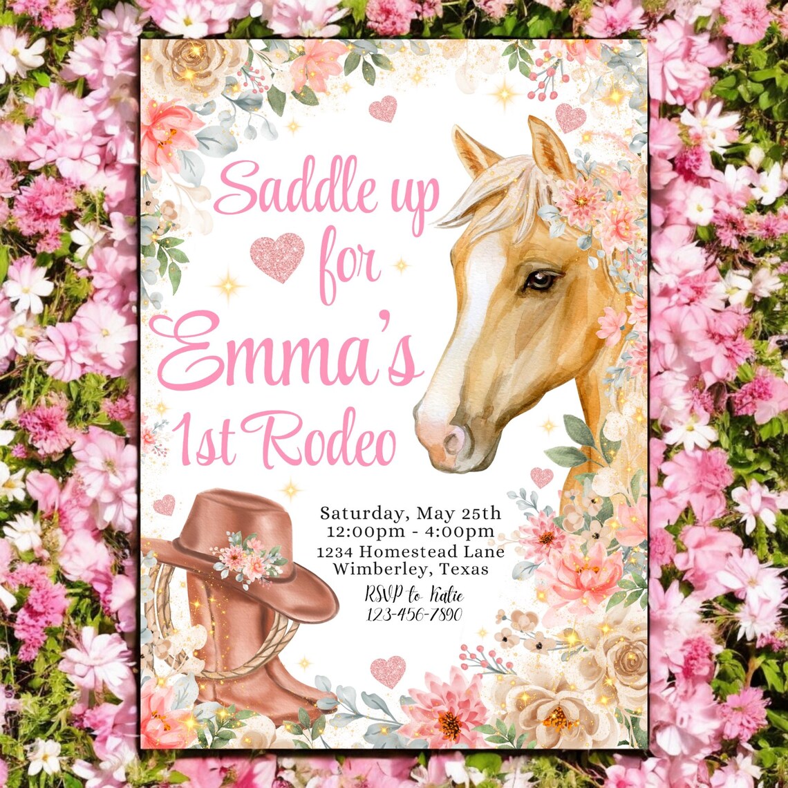 EDITABLE 1st Birthday Invitation, Horse Invitation, First Rodeo, First ...