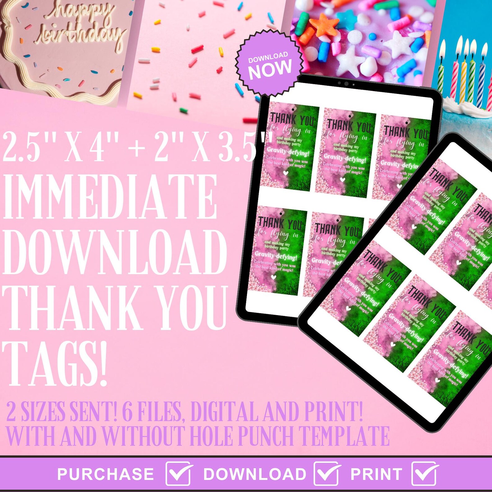 Wicked Thank You Tags, Wicked Inspired Birthday Favor Tags, Wicked Gift ...