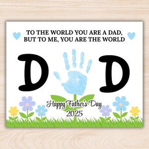 Father's Day Printable, Fathers Day Handprint Craft, Fathers Day Gift ...