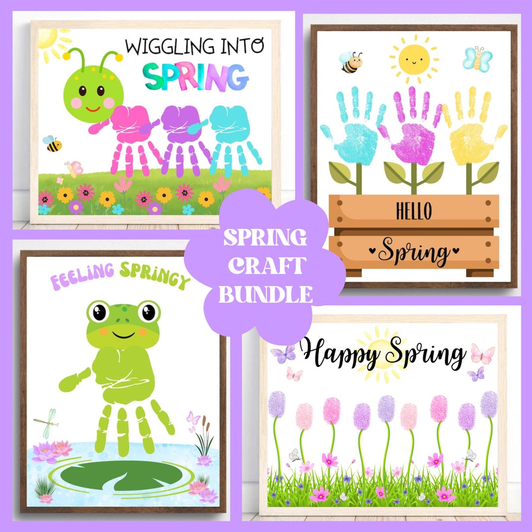 Spring Handprint, Spring Handprint Craft, Kids Craft Bundle, Spring ...