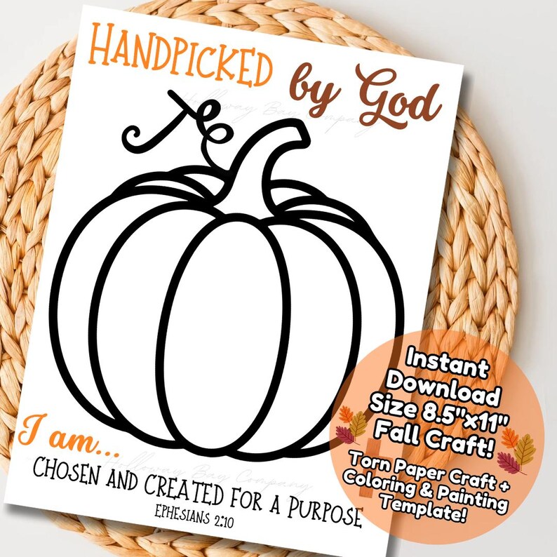 Handpicked by God Sunday School Activity Fall Crafts for Kids ...