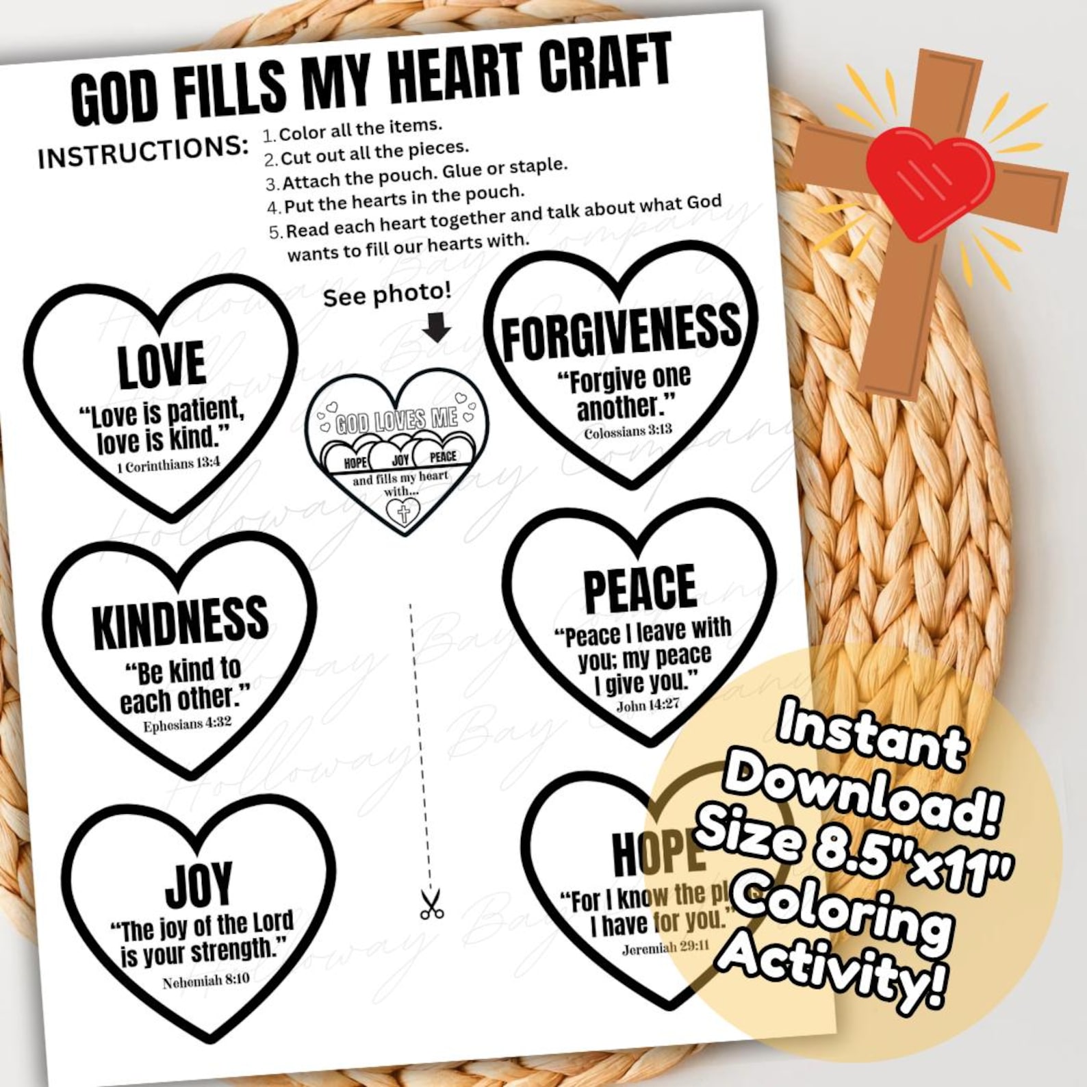 Valentine's Day Bible Craft Sunday School Lesson Valentines Activity ...