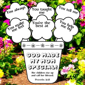 God Made My Mom Special Mother's Day Craft, Mothers Day Crafts Sunday ...