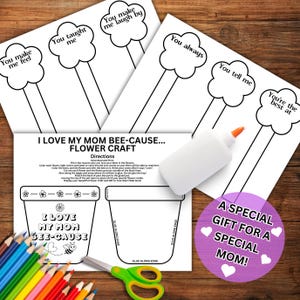 Mothers Day Crafts, Mothers Day Flower Craft to Print, Mothers Day ...