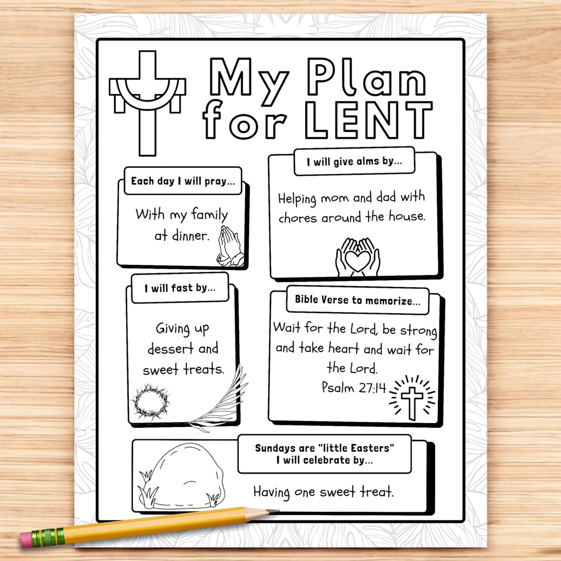 Lent Planner, Lent Crafts, Lent Craft Printable, Lent Crafts for Kids ...