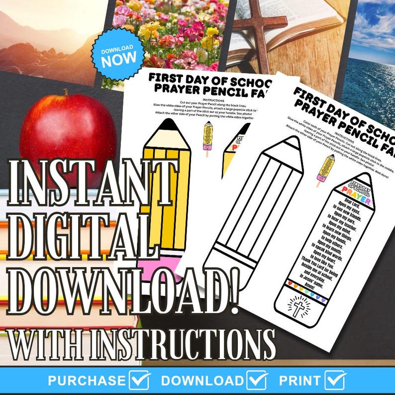 Bible Craft for Kids, Back to School Christian Activity, Printable ...