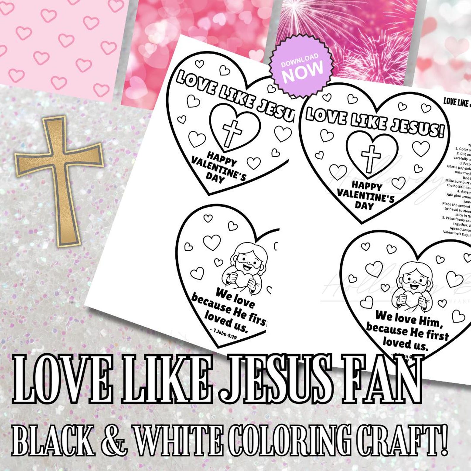 Love Like Jesus Valentines Day Bible Craft, Sunday School Lesson ...