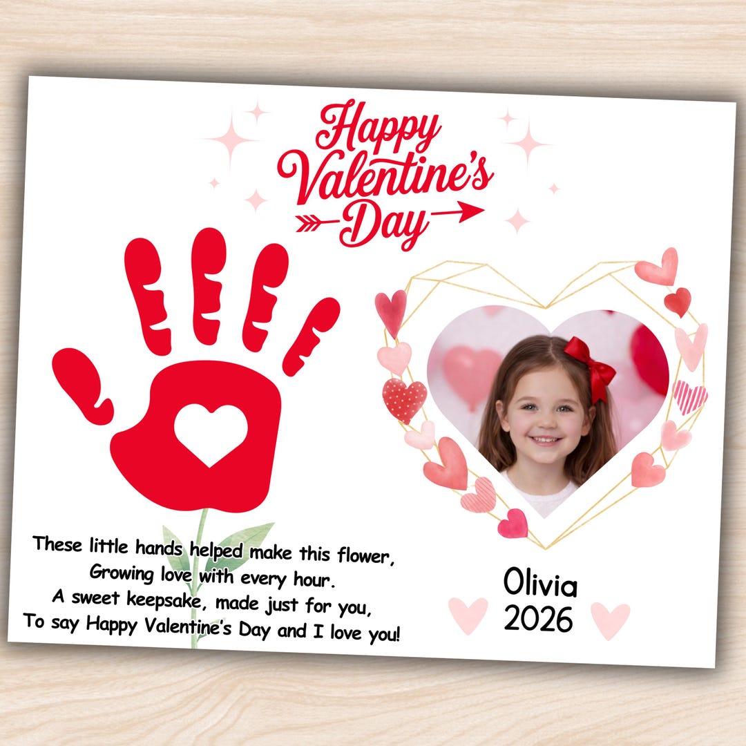 Valentine's Day Crafts for Kids, Valentines Handprint Art Poem ...