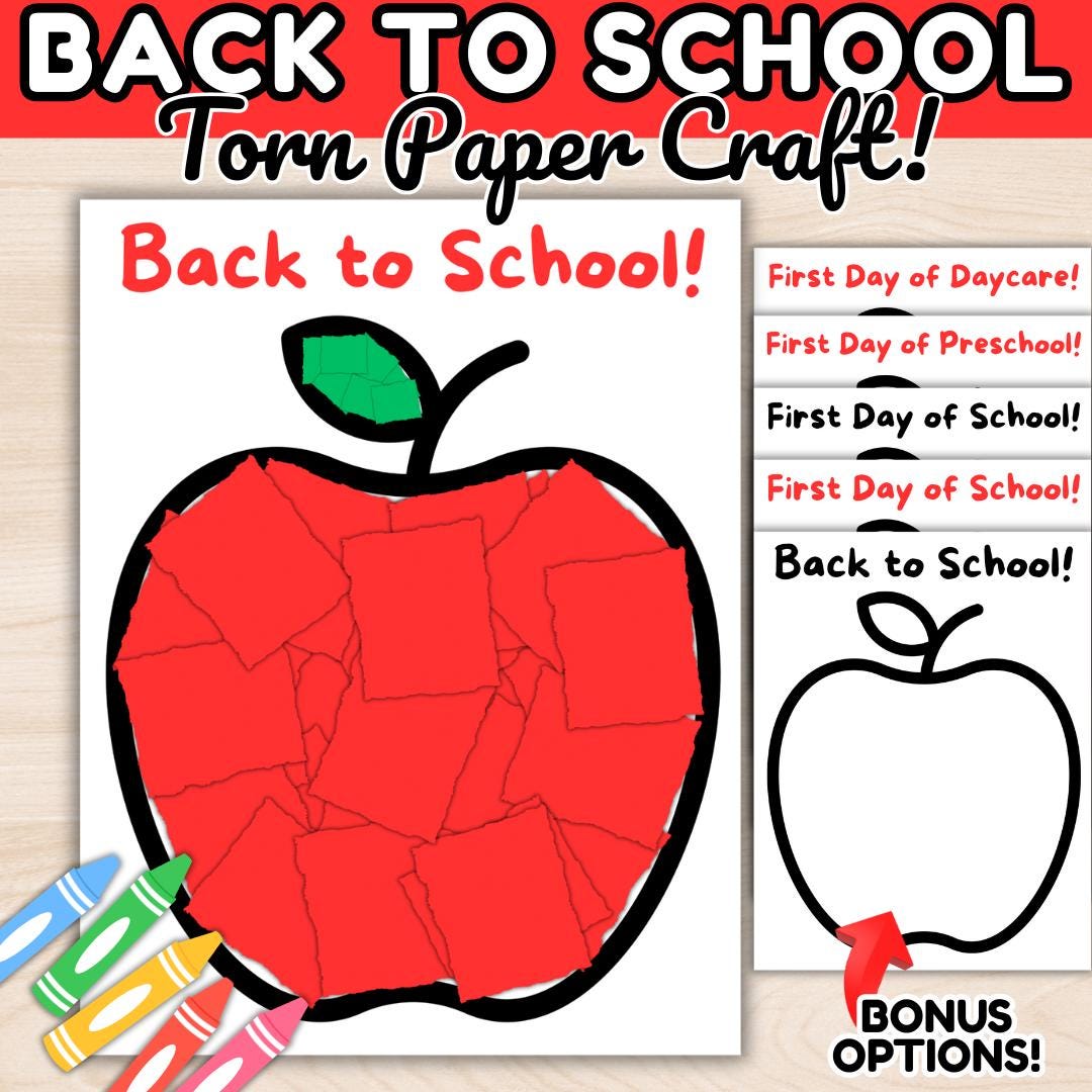 Back to School Crafts, First Day of School Activity, Daycare Preschool ...