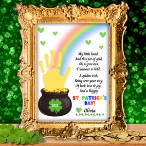 St. Patricks Day Handprint Art Poem, St. Patricks Day Crafts, Kids ...