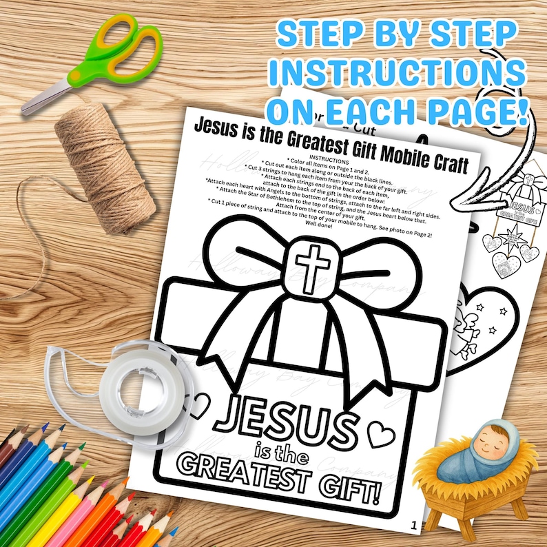 Christmas Bible Crafts Sunday School Activity, Religious Jesus Nativity ...