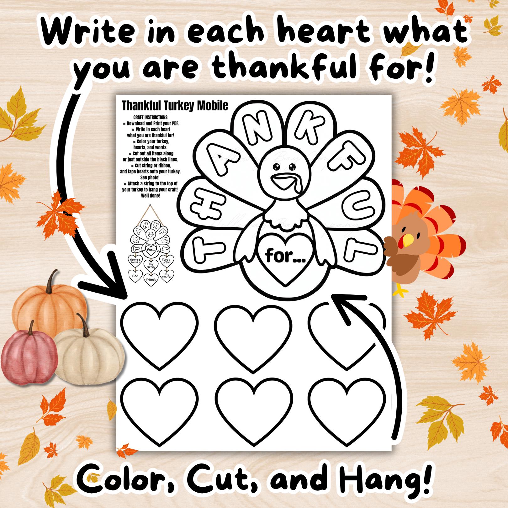 Thankful Turkey Mobile, Thanksgiving Crafts Sunday School Crafts ...