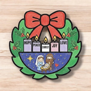 Advent Sunday School Craft, Advent Wreath Christmas Coloring Page ...