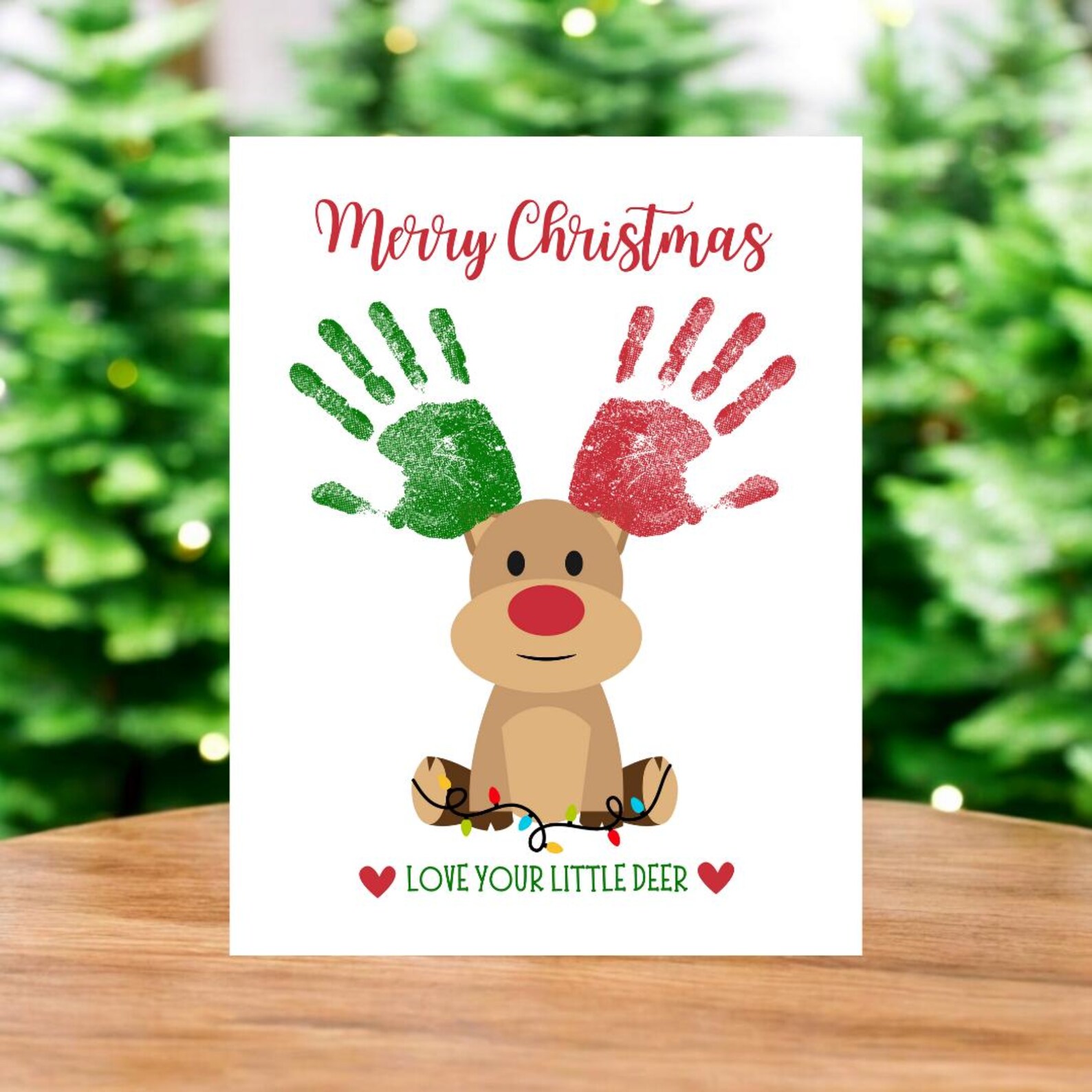 Reindeer Christmas Handprint Art, Christmas Printable, Kids Handprint ...