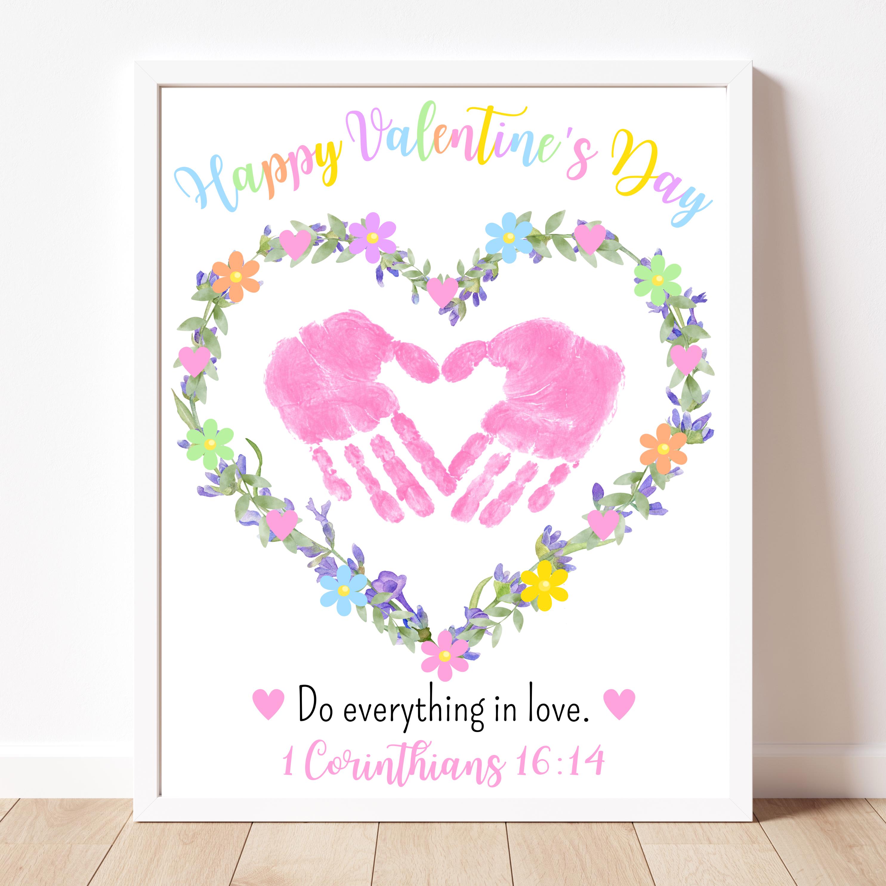 Valentine's Day Handprint Art Valentines Crafts Kids Sunday School ...