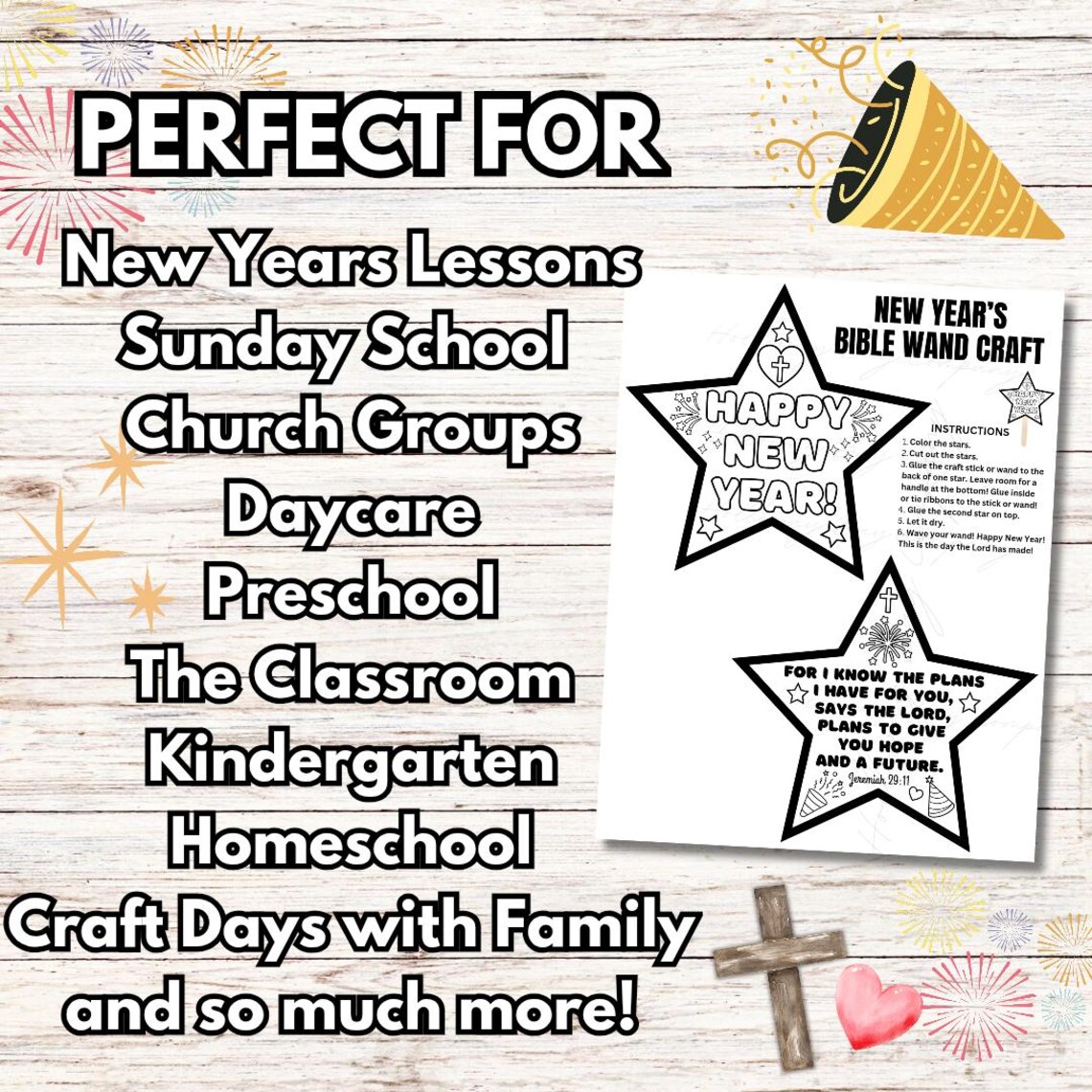 New Years Bible Craft Sunday School Lesson New Years 2026 Activity ...