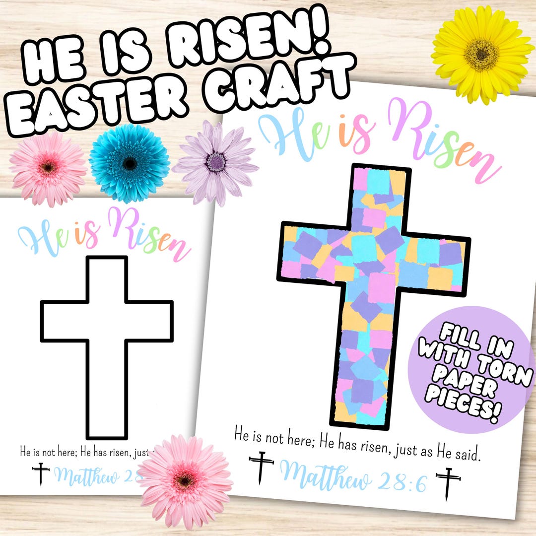 Easter Crafts, Christian Easter Crafts, Easter Printable, He is Risen ...