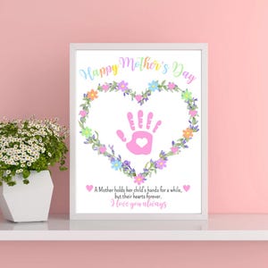 Mothers Day Handprint Art Craft, Mother's Day Craft, Toddler Kids Baby ...
